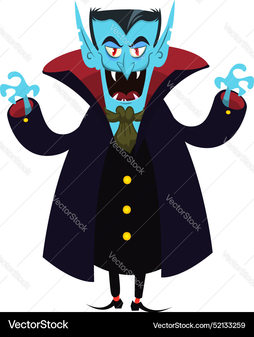 Cute cartoon vampire smiling isolated halloween Vector Image