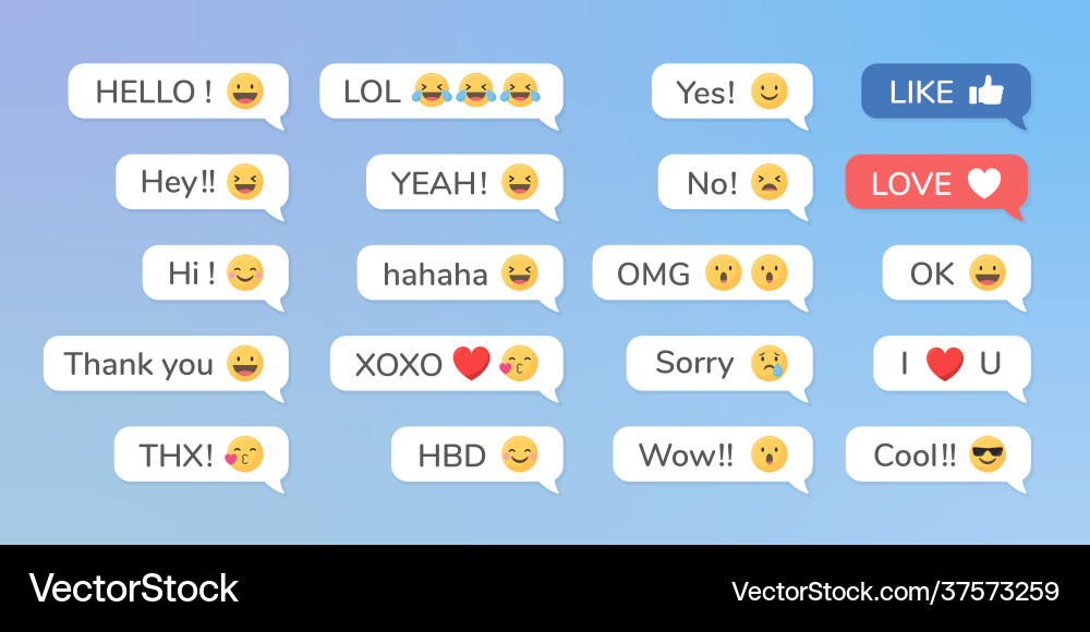 Emojis in messages Royalty Free Vector Image - VectorStock