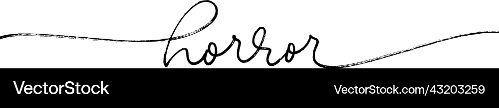 Horror line lettering isolated on white Royalty Free Vector