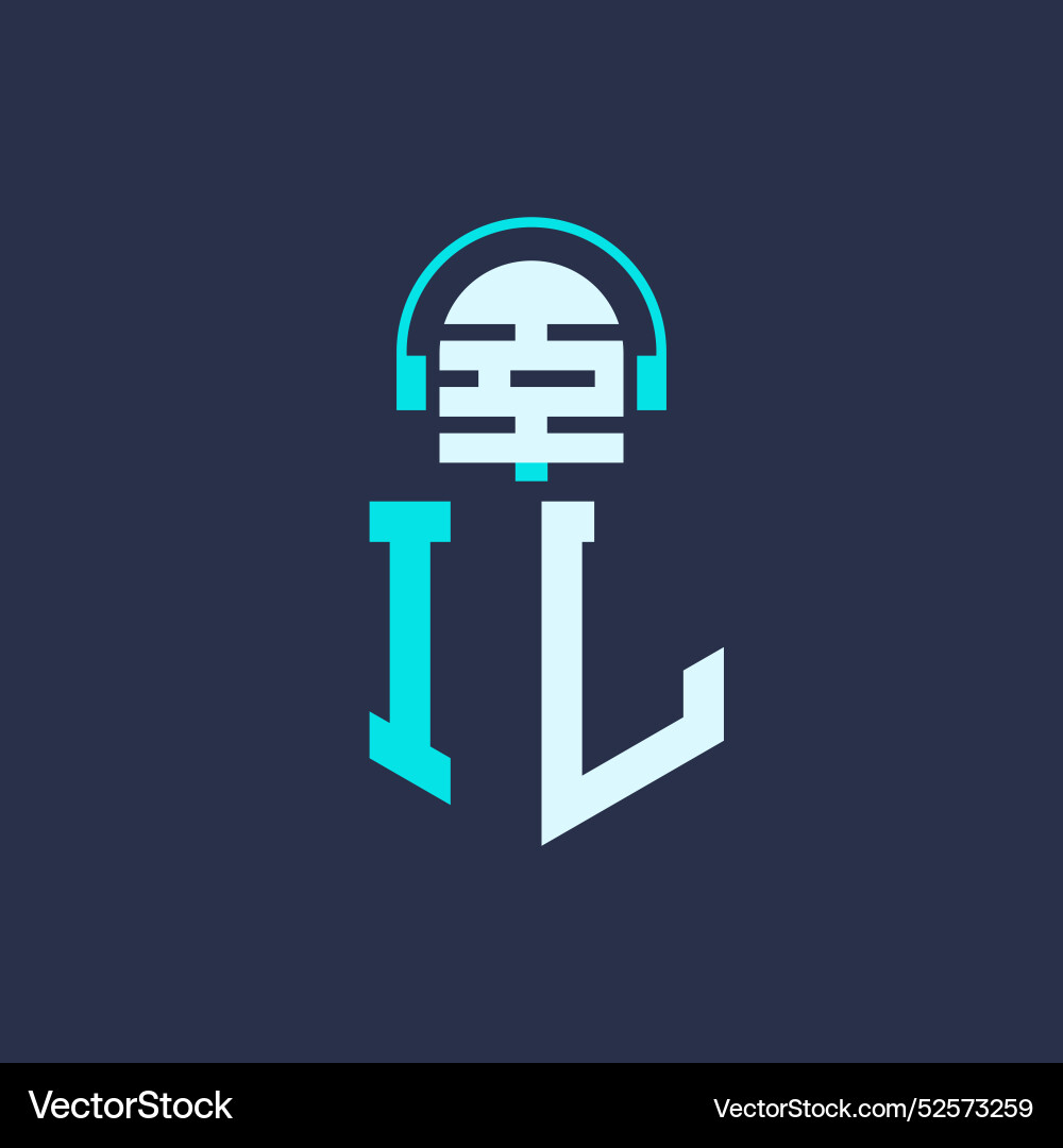 Il microphone logo design for audio music Vector Image