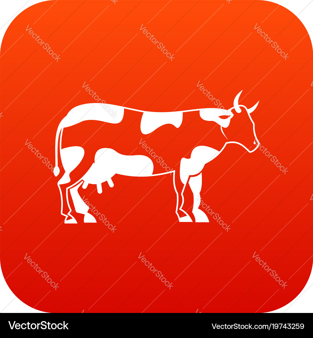 Kuh Symbol digital rot Lizenzfreies Vektorbild