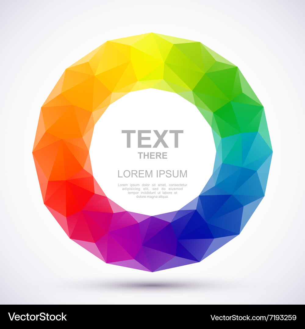 Low-poly color wheel Royalty Free Vector Image