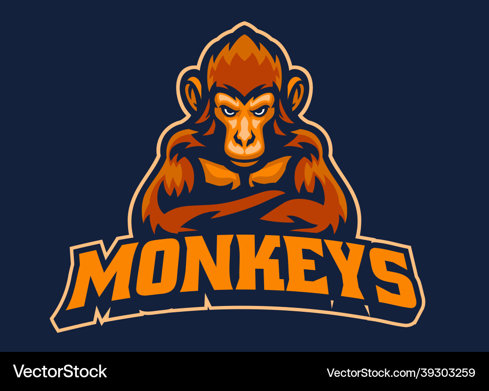 Monkey Esports Logo Royalty Free Vector Image - VectorStock