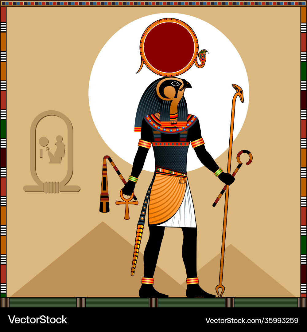 Religion ancient egypt sun god ra Royalty Free Vector Image