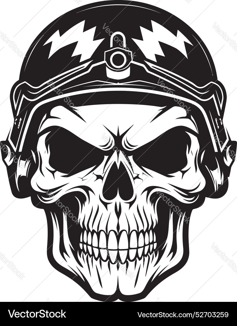 Skull commandos military emblem design Royalty Free Vector