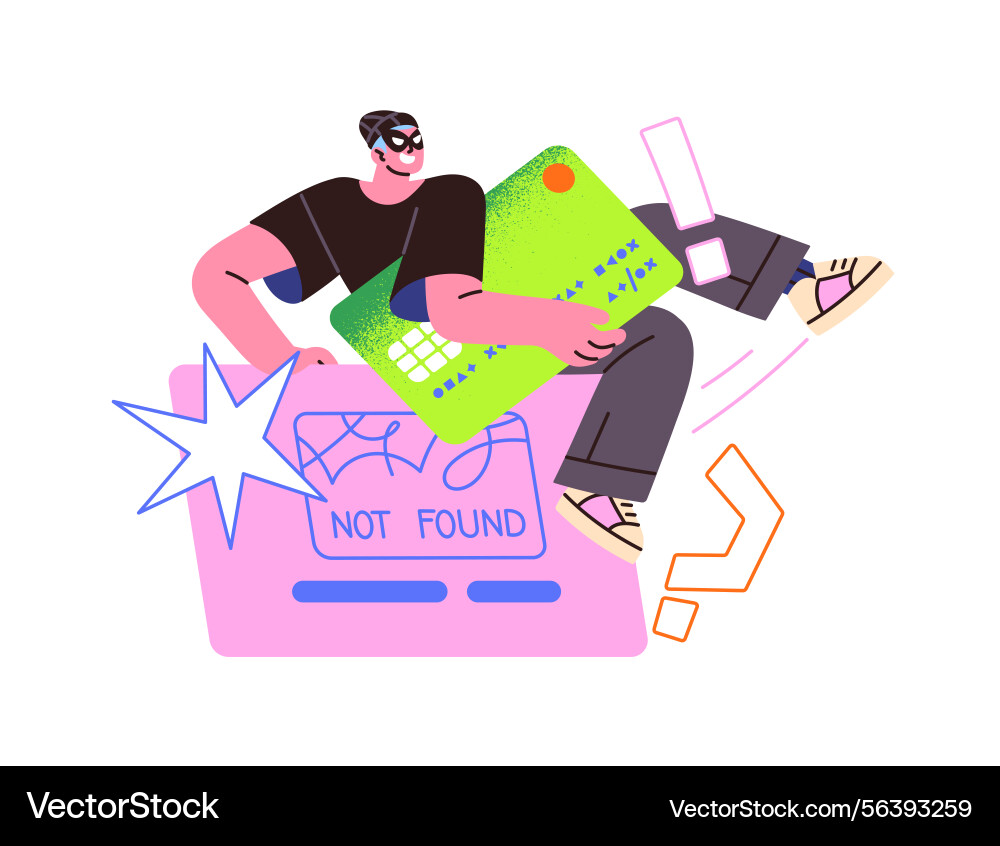 Thief hacking banking account steals digital Vector Image