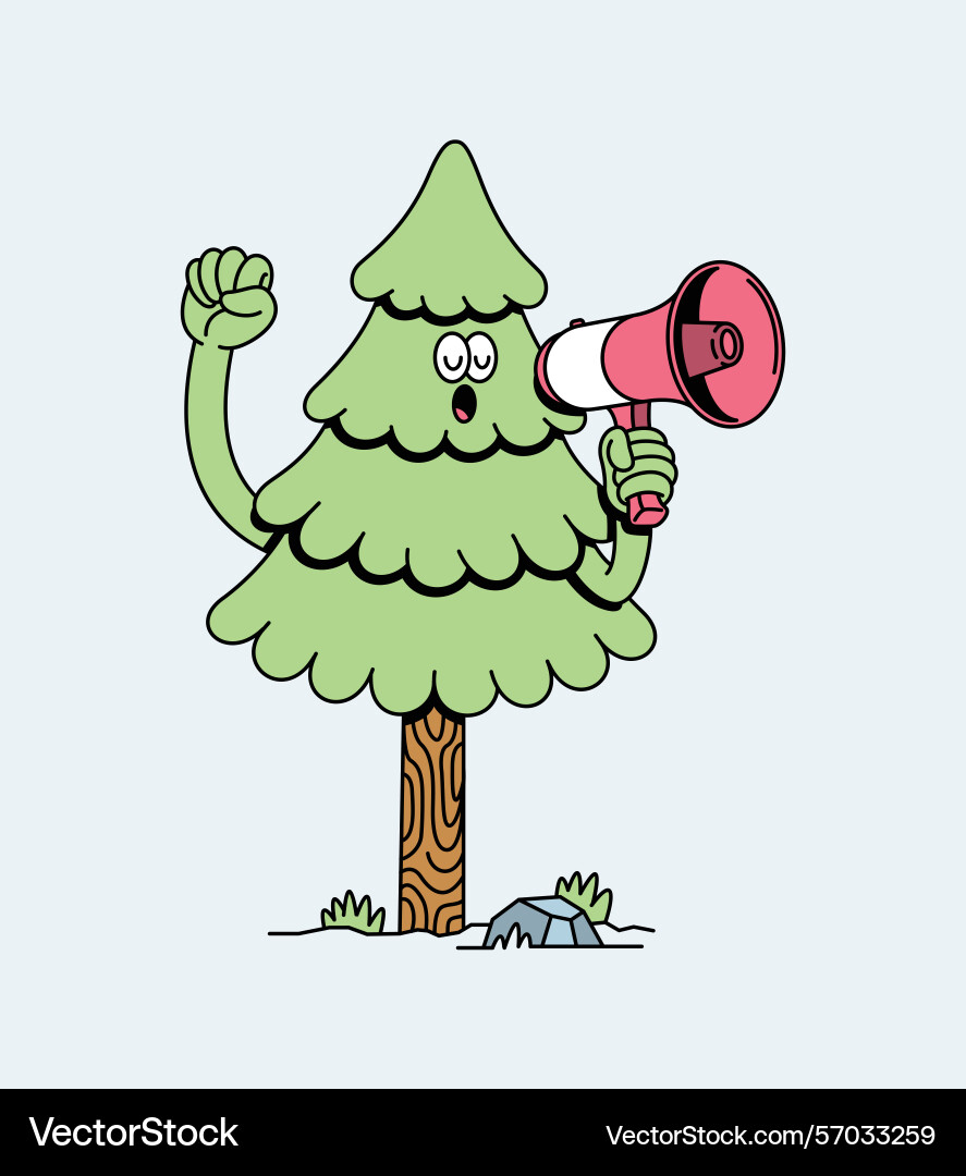 Tree talk retro cartoon Royalty Free Vector Image
