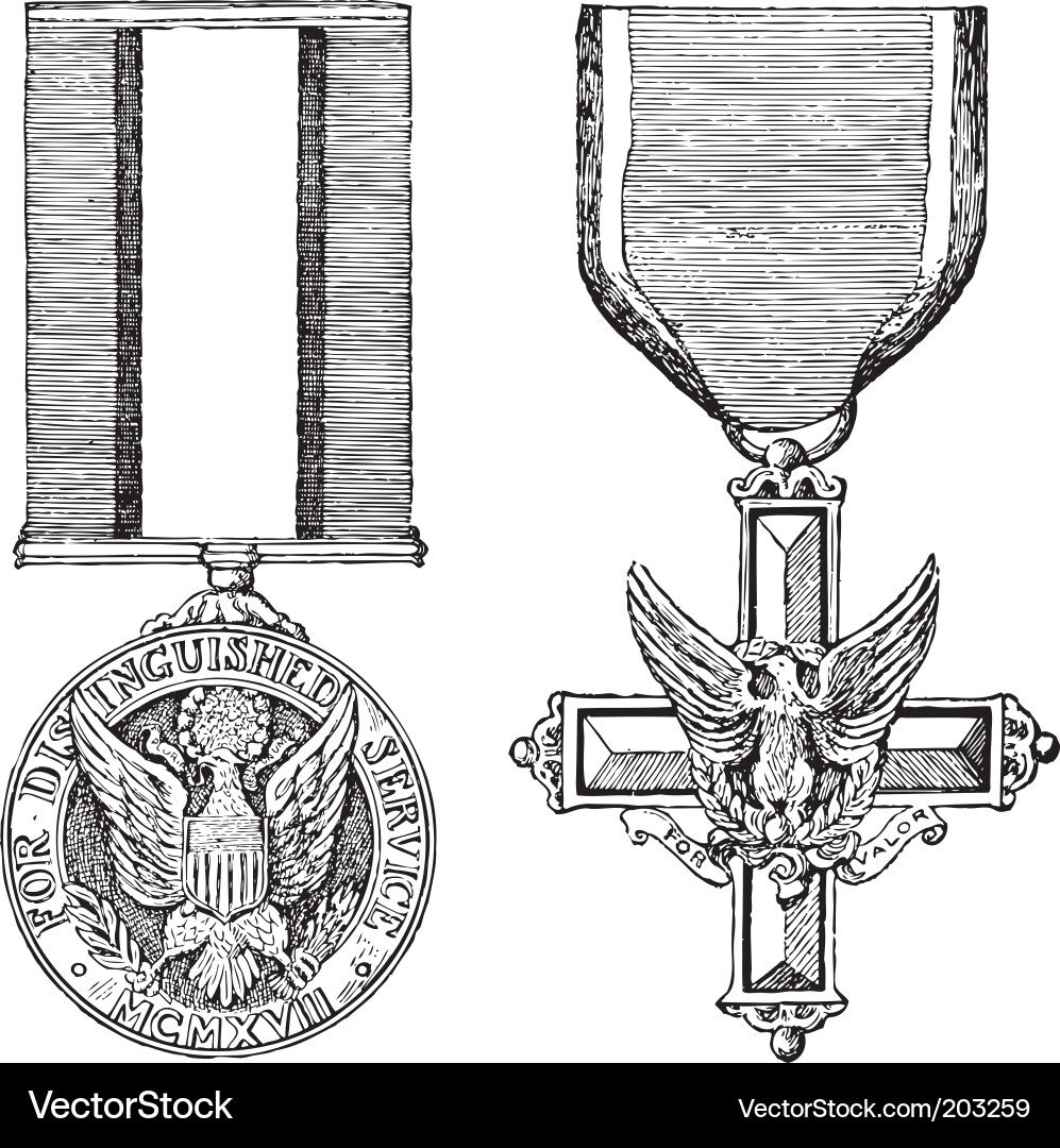 Vintage Military Medals Collection Royalty Free Vector Image