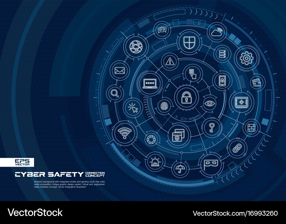 Abstract cyber security background digital Vector Image