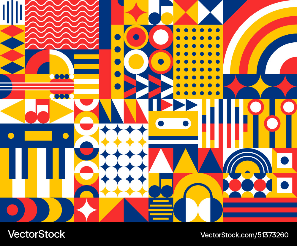 Abstract modern geometric music pattern or tile Vector Image