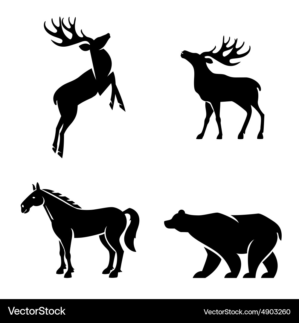 Animal iconic shapes Royalty Free Vector Image