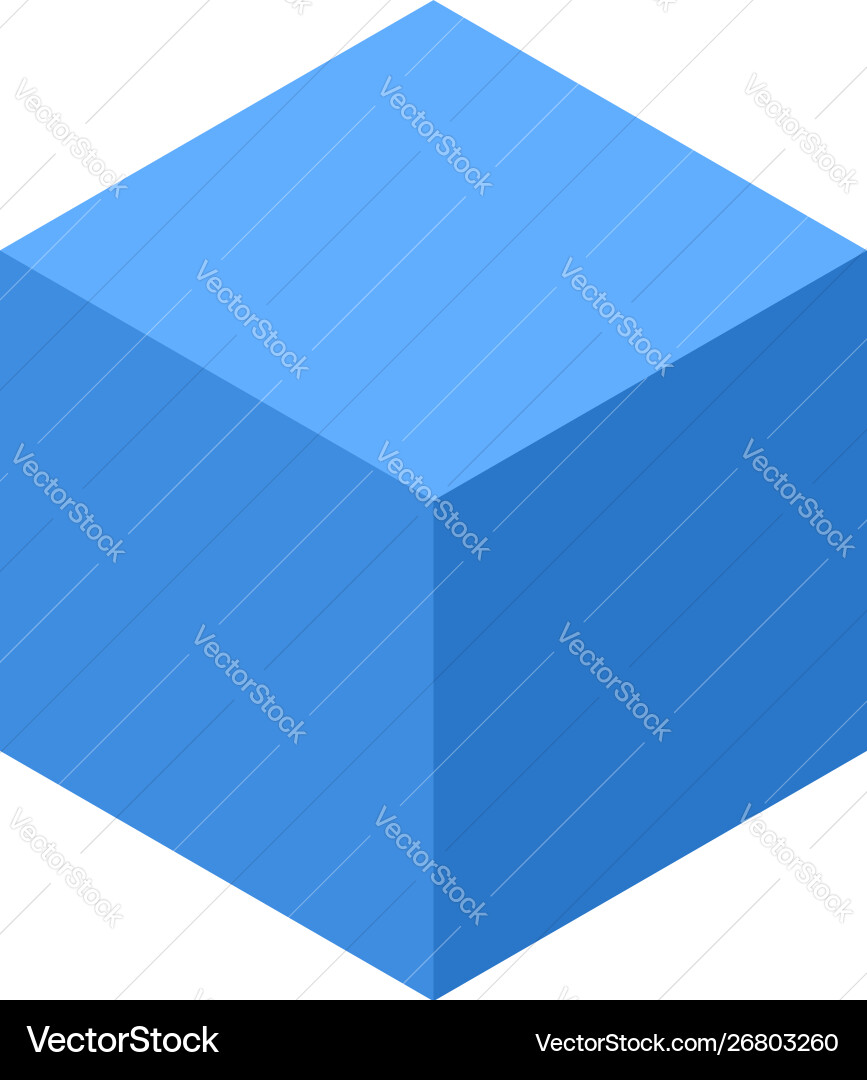 Blue smart cube icon isometric style Royalty Free Vector