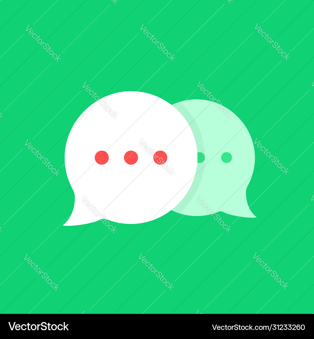 Cartoon simple online chat bubbles Royalty Free Vector Image