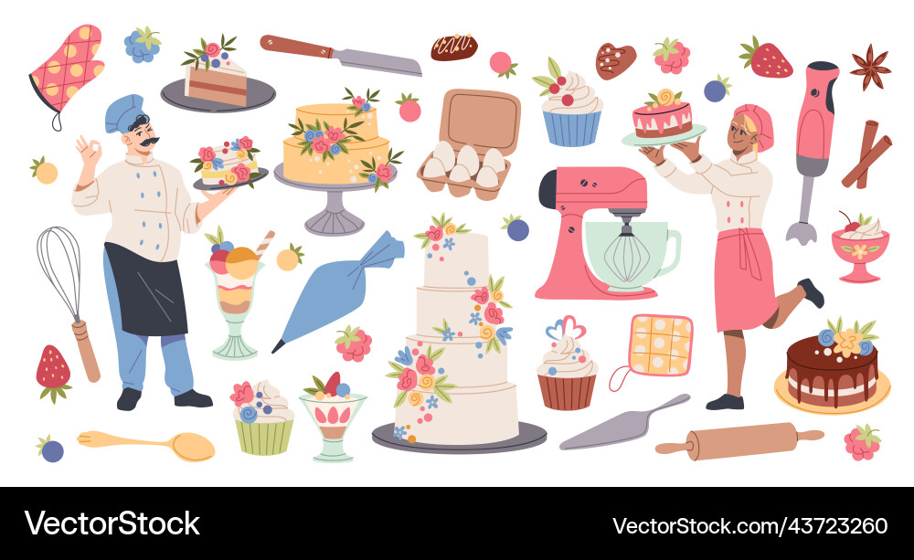 Confectionery products confectioneries desserts Vector Image
