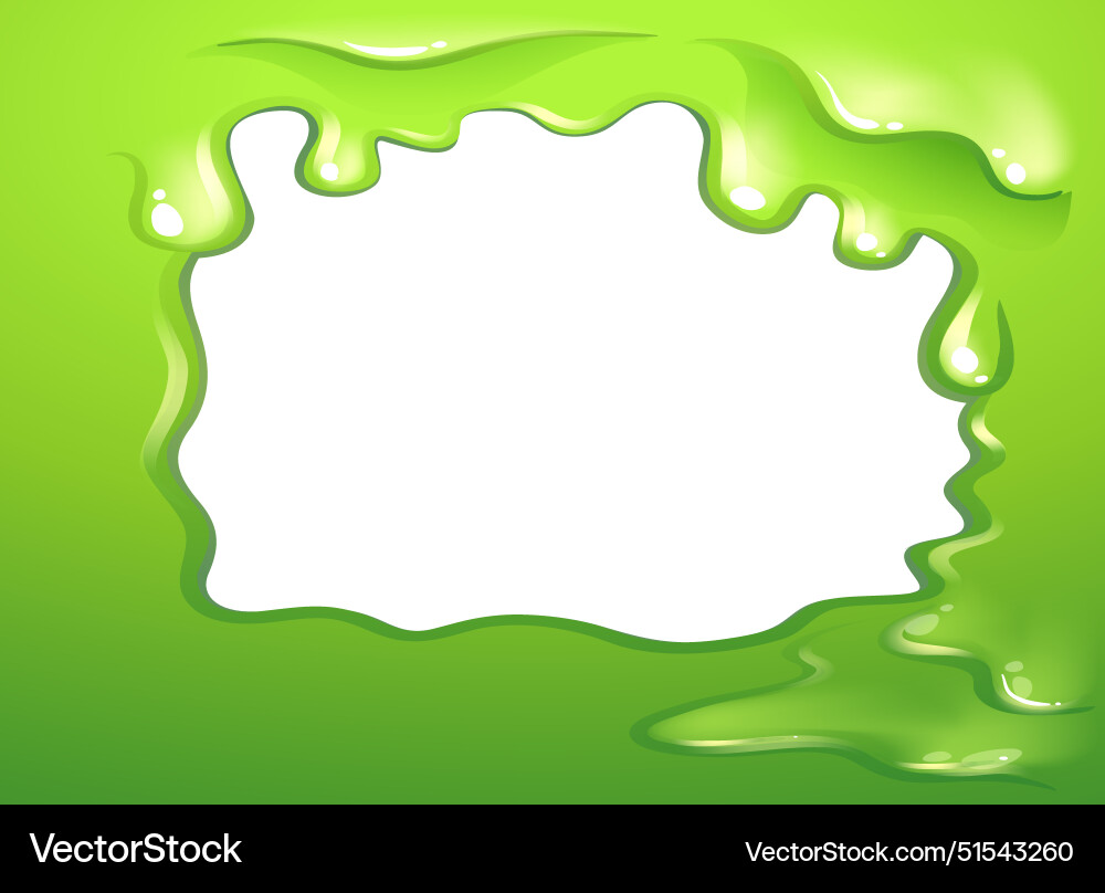 Green slime border with white center space Vector Image