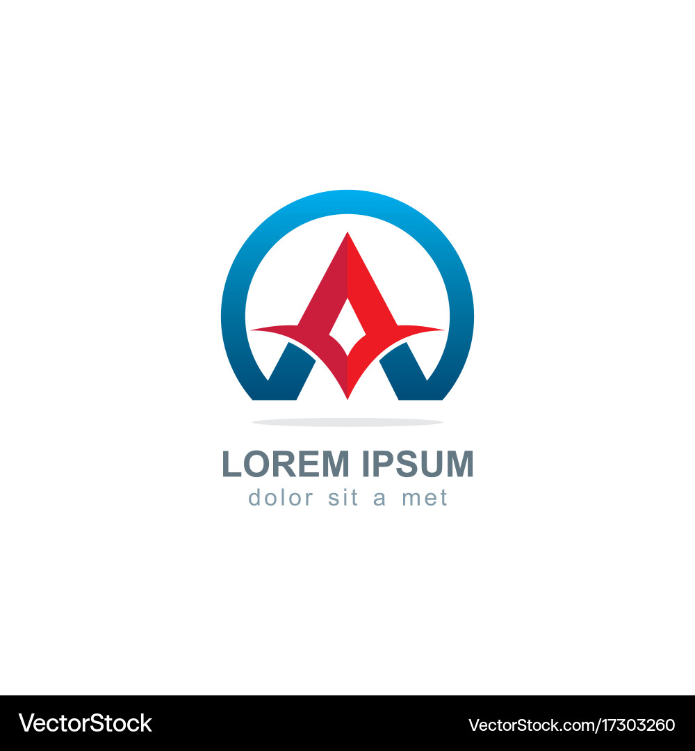 Letter a capital company logo Royalty Free Vector Image