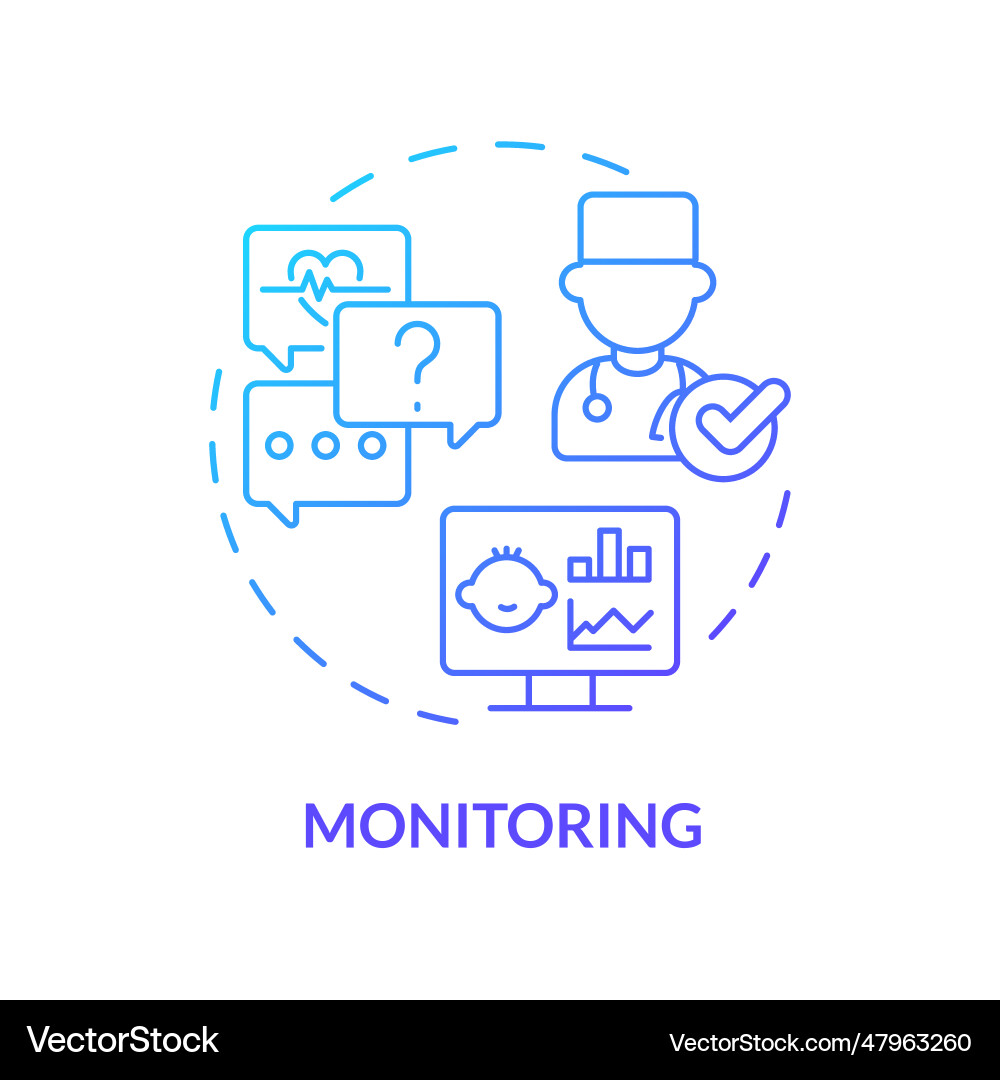 Monitoring blue gradient concept icon Royalty Free Vector