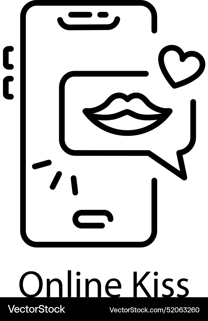 Online kiss Royalty Free Vector Image - VectorStock