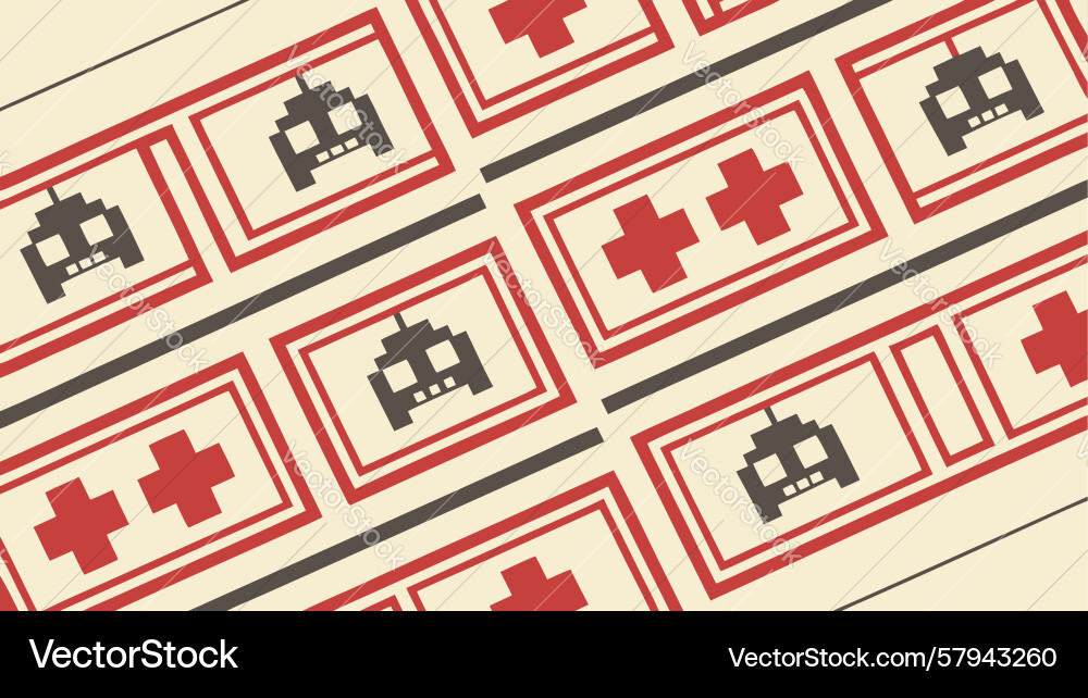 Pixel Alien Invaders Grid Royalty Free Vector Image