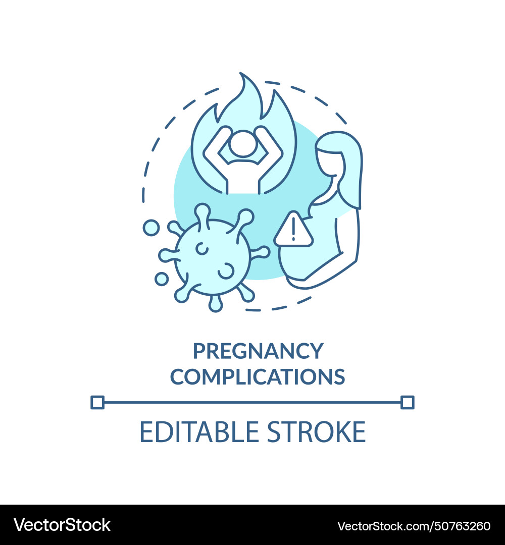 Pregnancy complications soft blue concept icon Vector Image