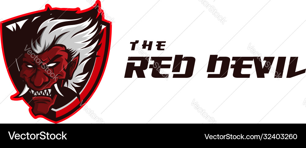 Rote Teufel Logo Vorlage Lizenzfreies Vektorbild