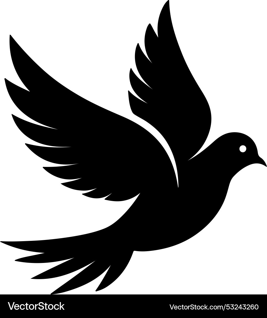 Silhouette of a dove Royalty Free Vector Image