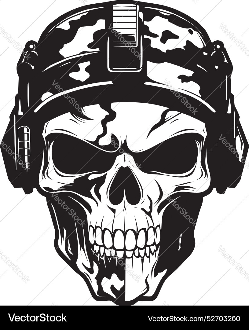 Skull phantom force army symbol shadow Royalty Free Vector