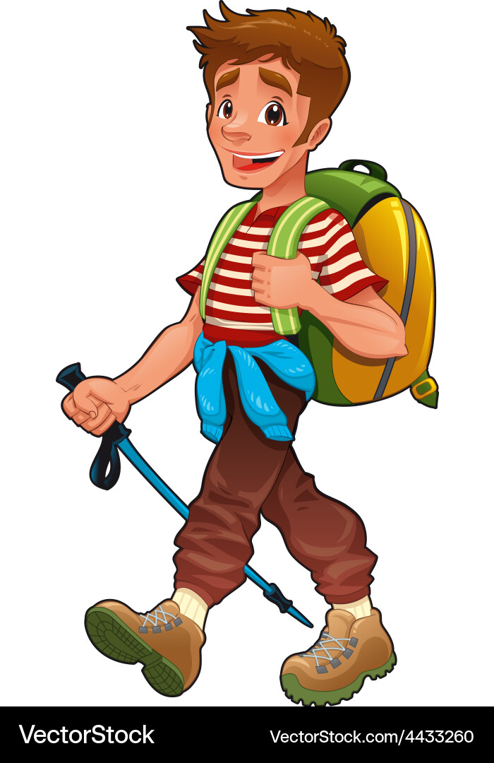 Trekking boy Royalty Free Vector Image - VectorStock