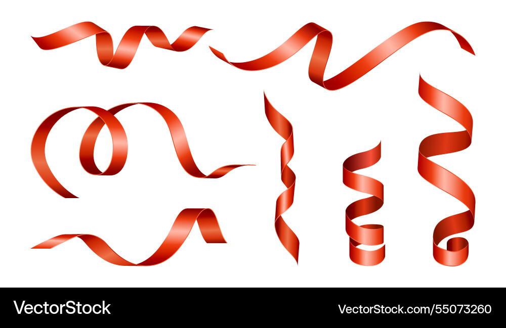 Wavy ribbons in free form with glitter effect Vector Image