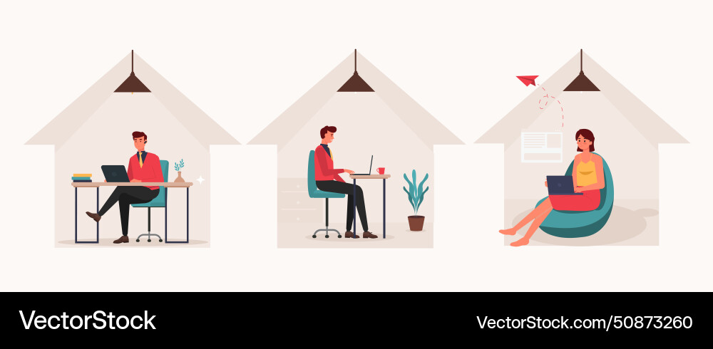 Work from home Royalty Free Vector Image - VectorStock