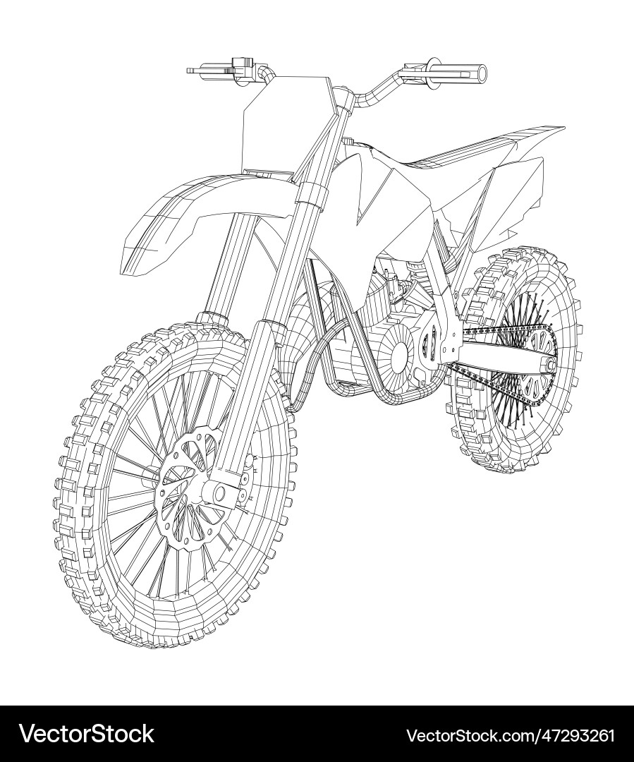 Detailed 3D Motorbike Render Royalty Free Vector Image