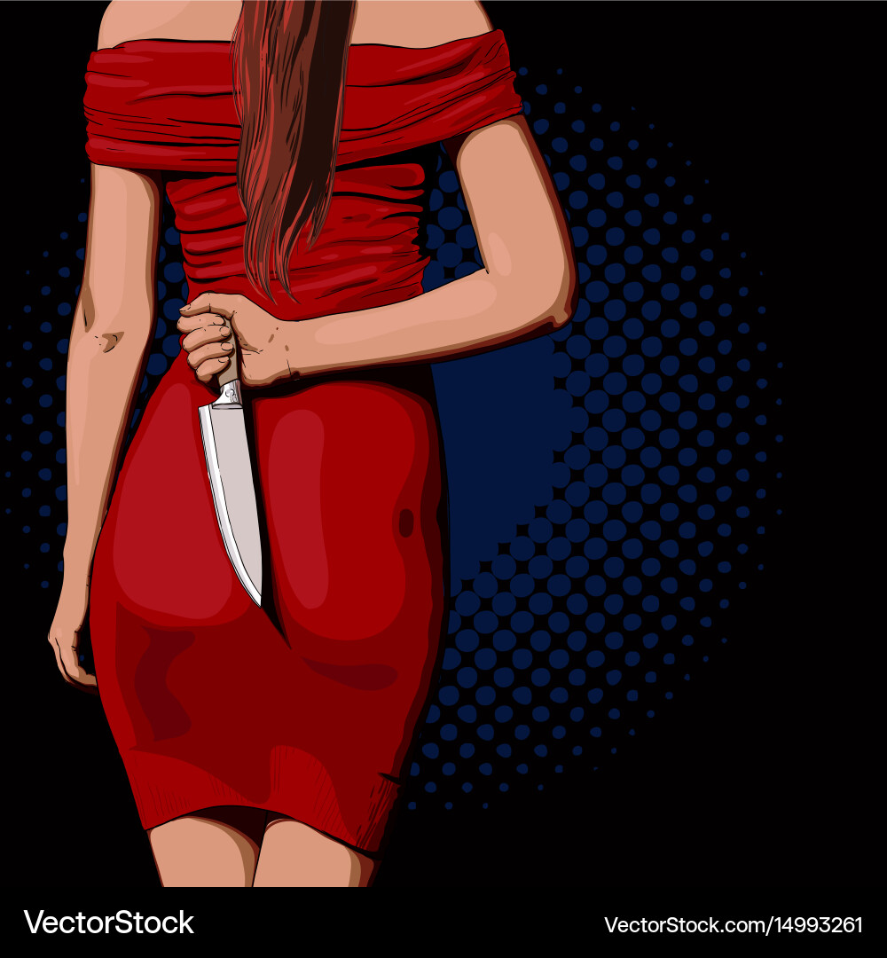 Girl with a knife Royalty Free Vector Image - VectorStock