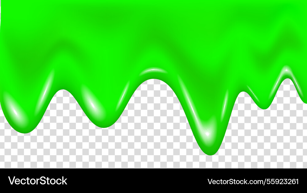 Green dripping slime texture flowing paint splash Vector Image