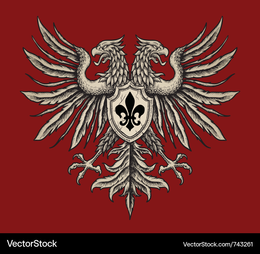 Hand drawn heraldic eagle Royalty Free Vector Image