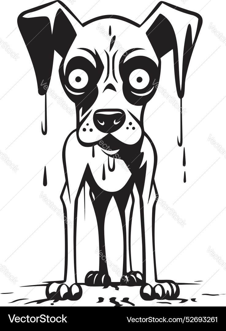 Haunting mutant dog black logo design bizarre Vector Image