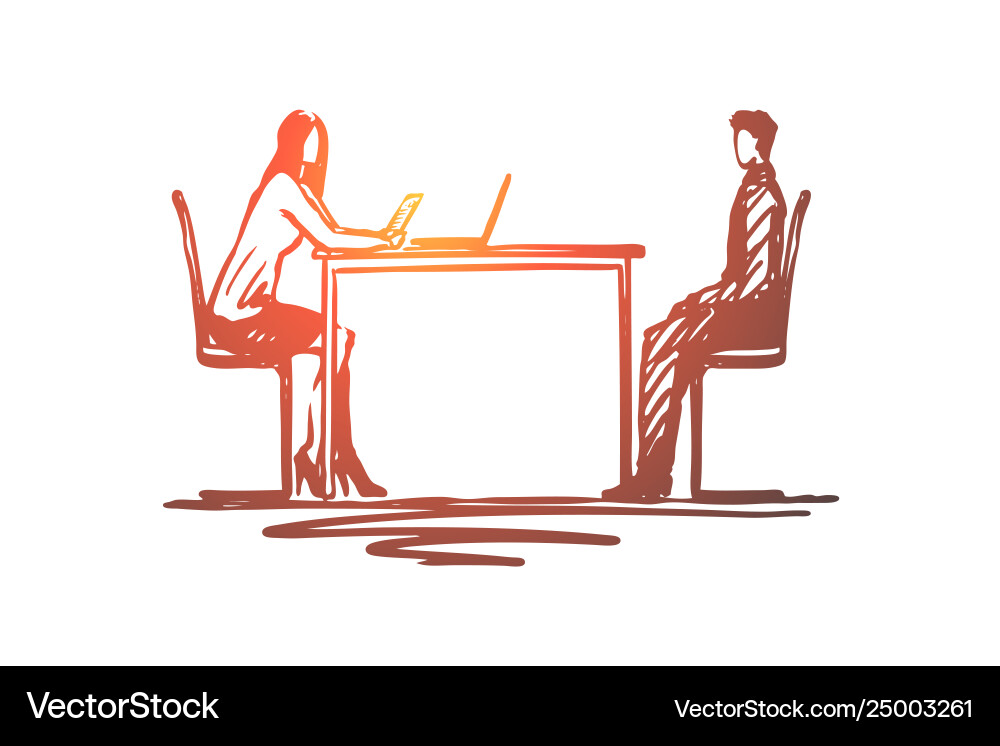 Job Interview Recruitment Concept Royalty Free Vector Image