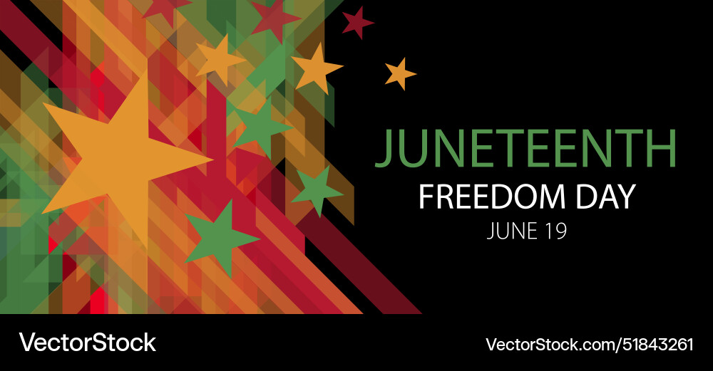 June 19 juneteenth freedom day us national flag Vector Image