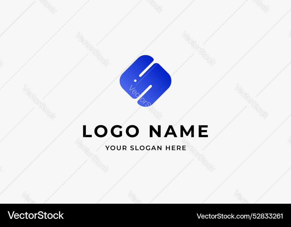 Logo s and square rounded shape modern minimalist Vector Image