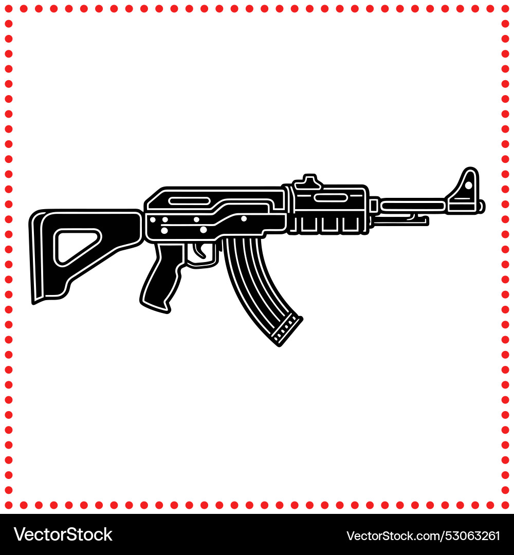 Modern assault rifle silhouette perfect Royalty Free Vector