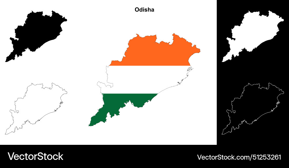 Odisha outline map Royalty Free Vector Image - VectorStock