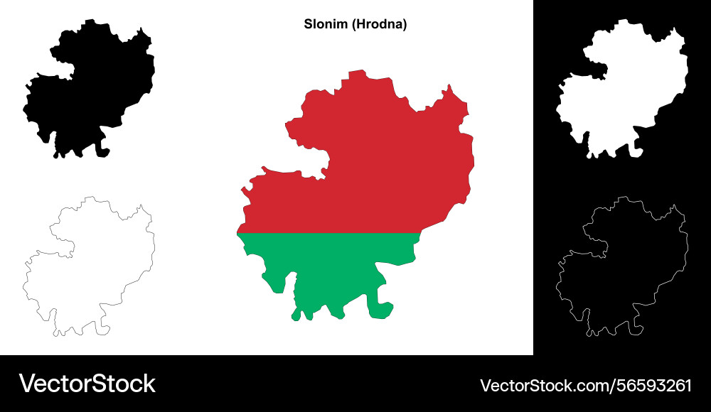 Slonim outline map Royalty Free Vector Image - VectorStock