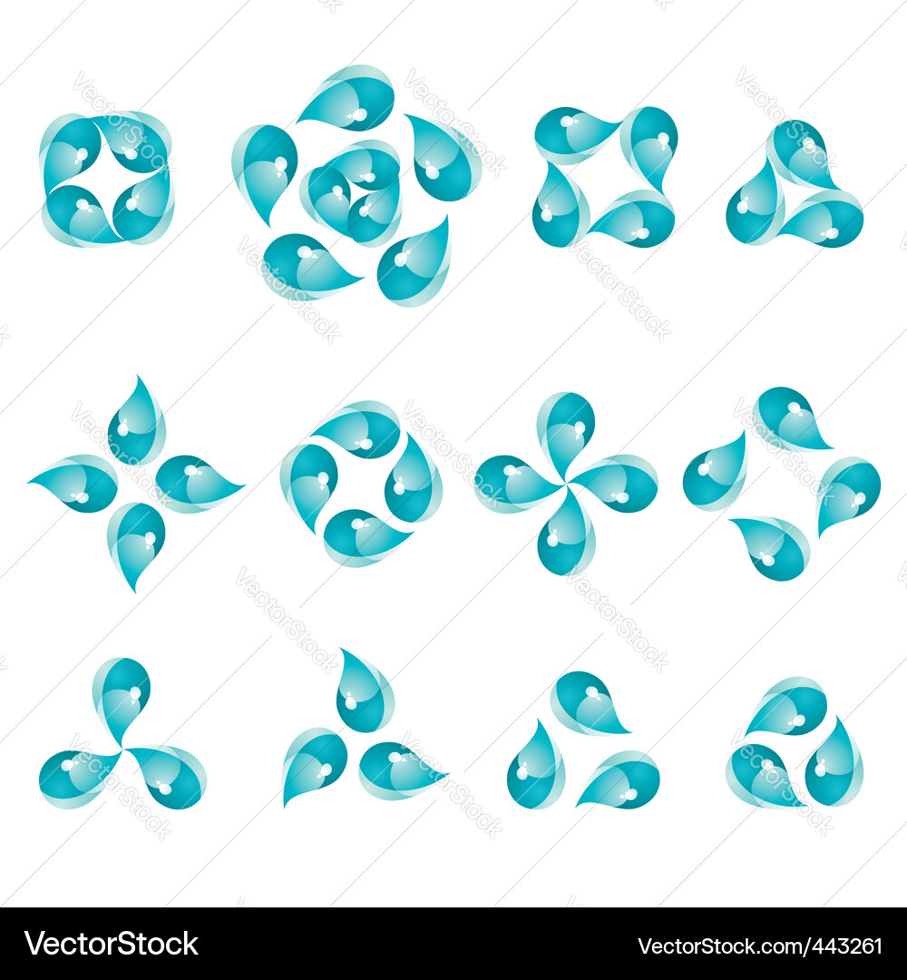 Wassertropfen Logos Lizenzfreies Vektorbild - VectorStock