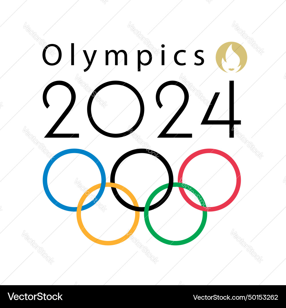 2024 summer olympic games symbols and text clipart