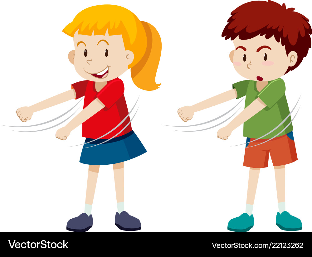 Boy and girl floss dancing Royalty Free Vector Image