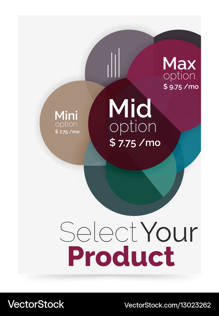 Business layout - select your product with sample Vector Image