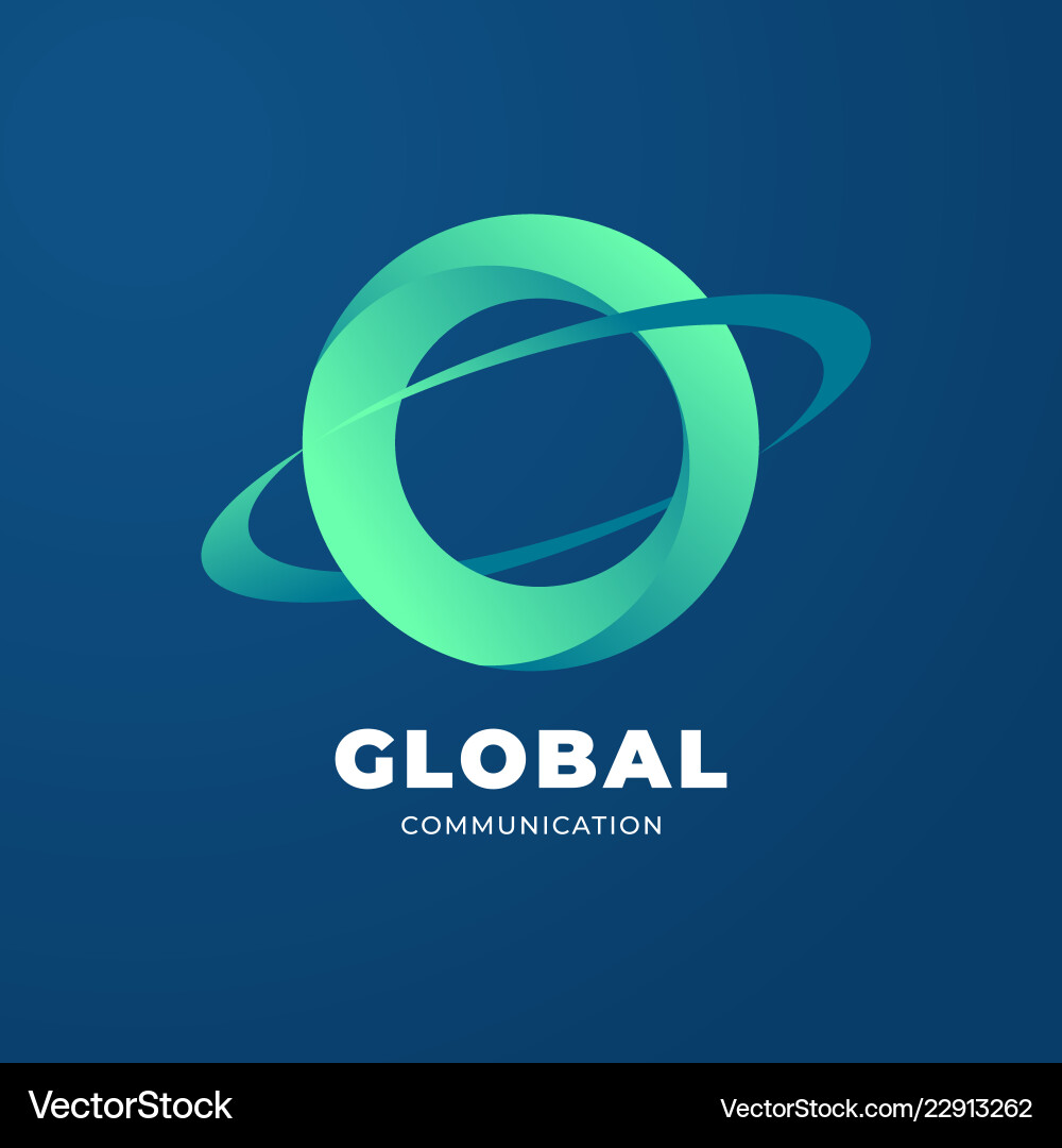Digitale globale Kommunikationslogo-Vorlage Vektorbild