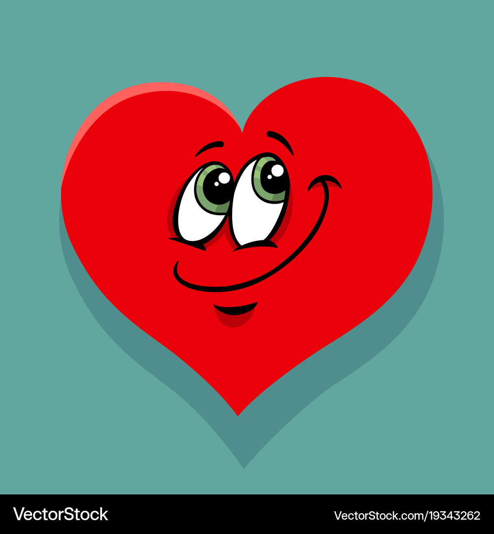 Happy Valentine Heart Cartoon – Royalty-Free Vector | VectorStock