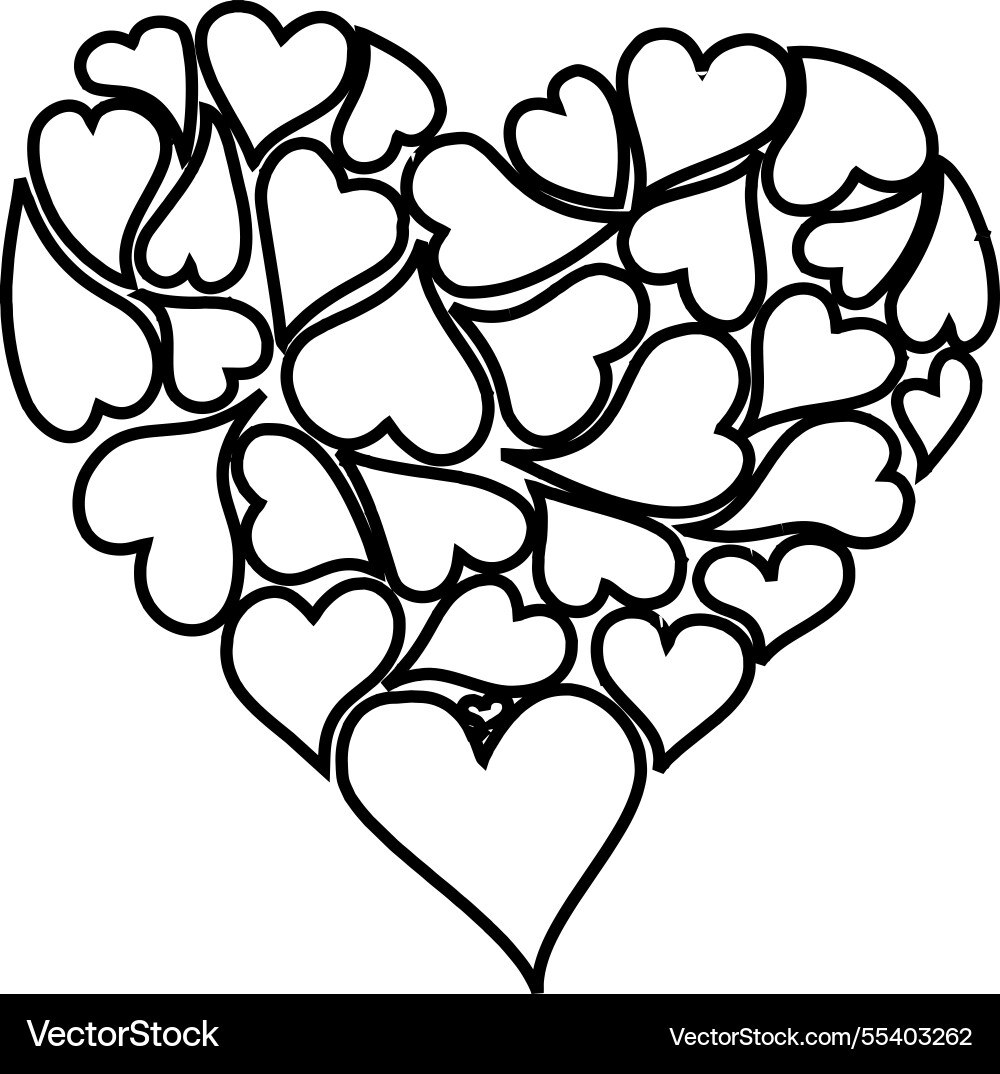 Heart valentine design outline Royalty Free Vector Image