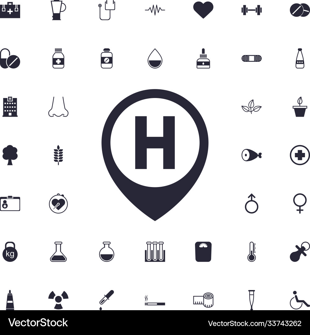 Hospital location icon Royalty Free Vector Image