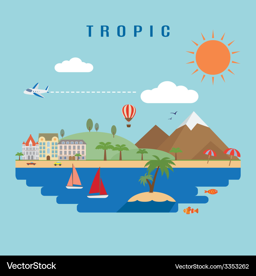 Landscape tropic Royalty Free Vector Image - VectorStock